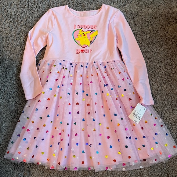Pokemon | Dresses | Girls Pikachu Pokmon Dress I Choose You Rainbow ...